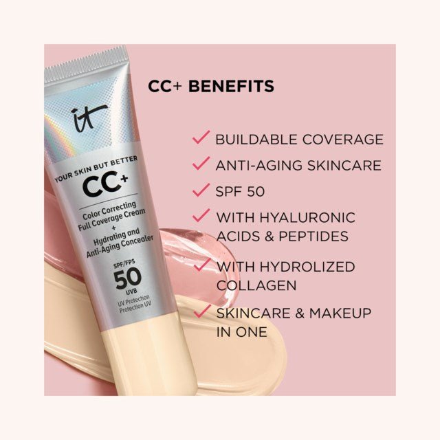 IT Cosmetics CC+ Cream Full-Coverage Foundation with SPF 50 - Fair ...