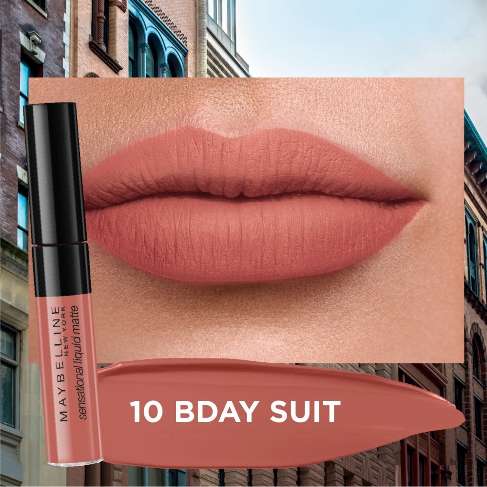 Maybelline New York Color Sensational Liquid Matte Lipstick, 10 Bday ...