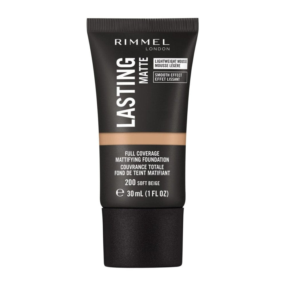 Rimmel London - Lasting Finish Matte Foundation - 200 Soft Beige 30ml ...